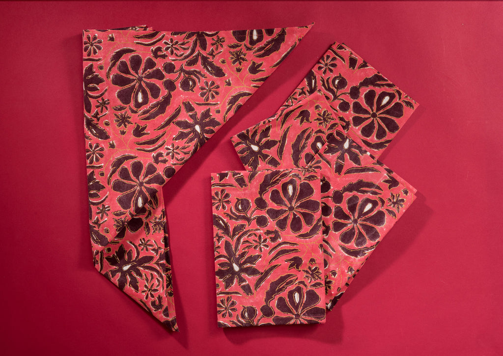 Brush Textiles Homegrown Napkins - Ruby